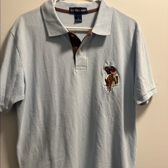 U.S. Polo Assn. | Shirts | Us Polo Assn Size Large Light Blue Polo With ...